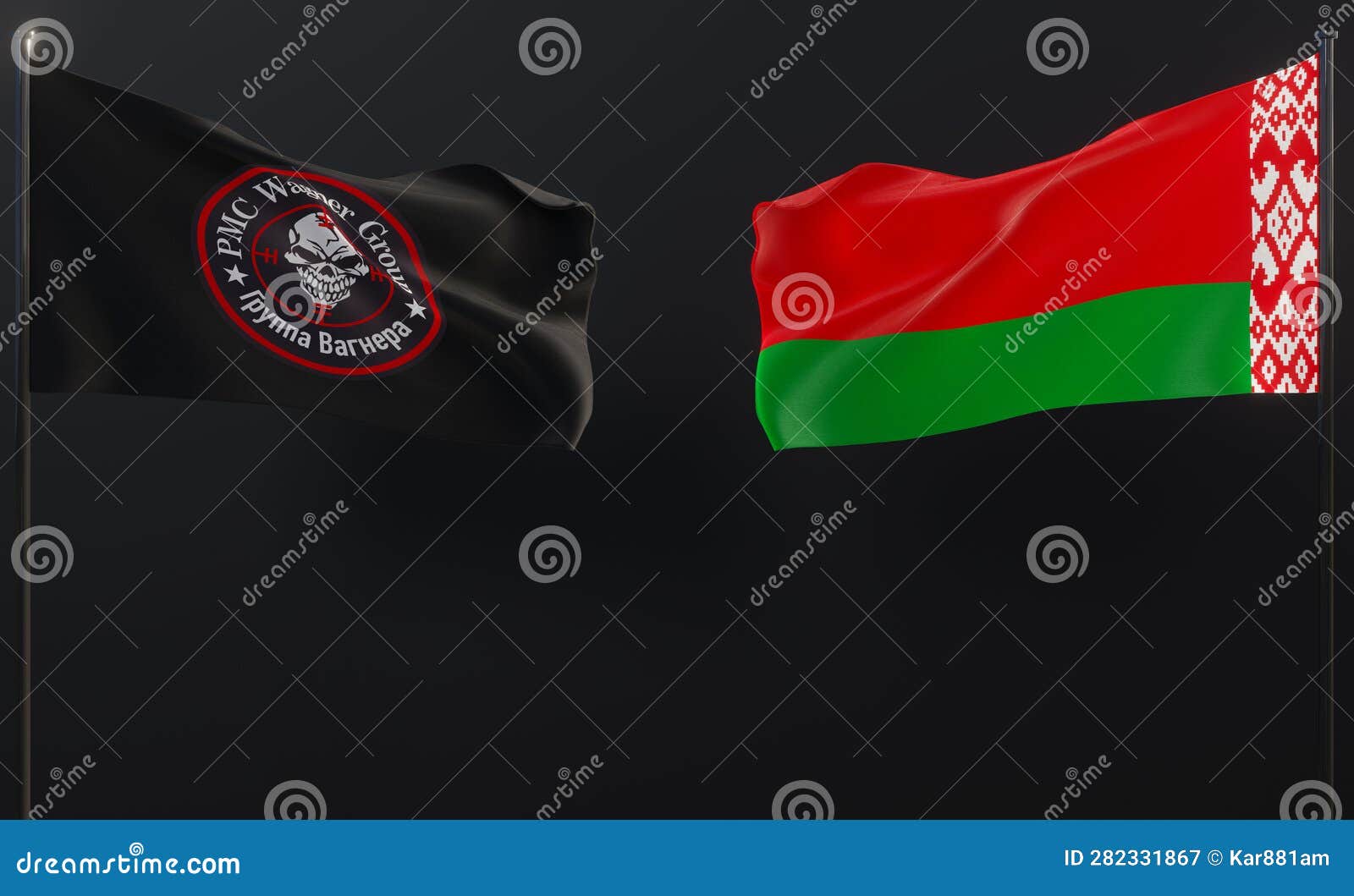 Wagner Group and Belarus Flags. Fabric Flag, Flag Wagner Private ...