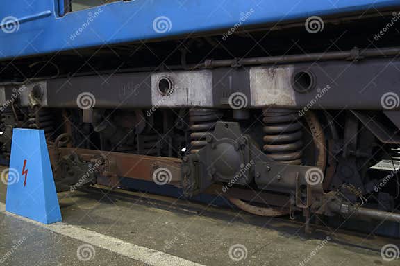 Wagon Bogie Frame of a Subway Train Parked on a Pit Stock Image - Image ...