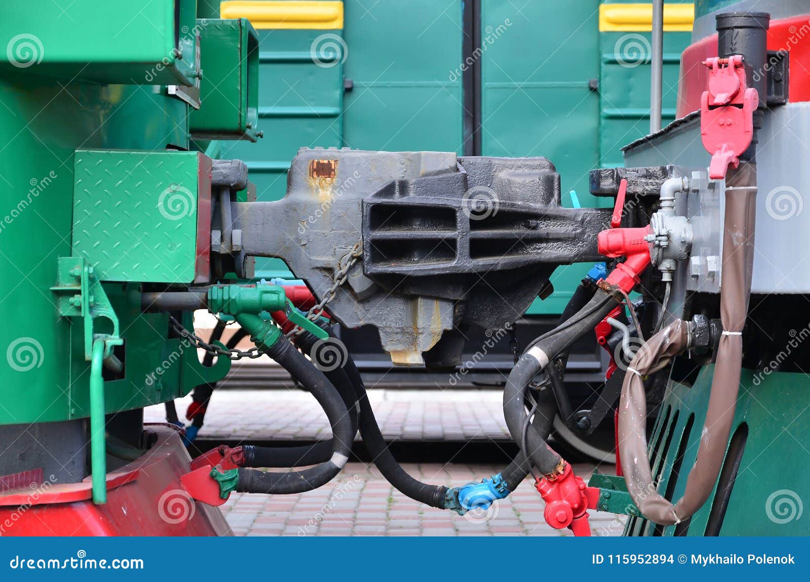 Wagon Coupling. The Coupler Of Two Railway Trains Or Freight Wagons ...