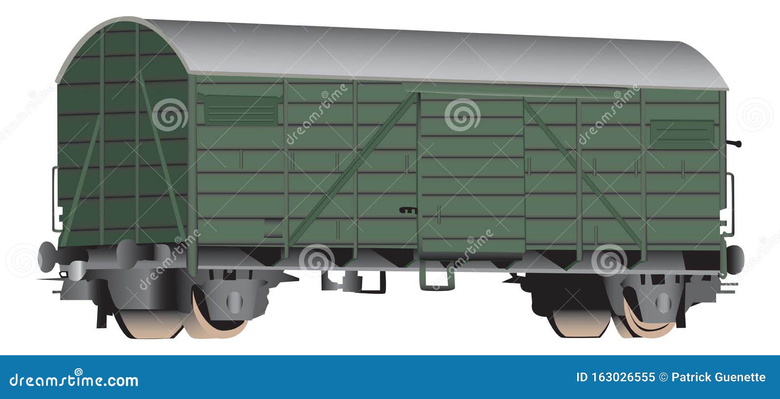 3D Railroad Boxcar Cartoon Vector | CartoonDealer.com #9723633