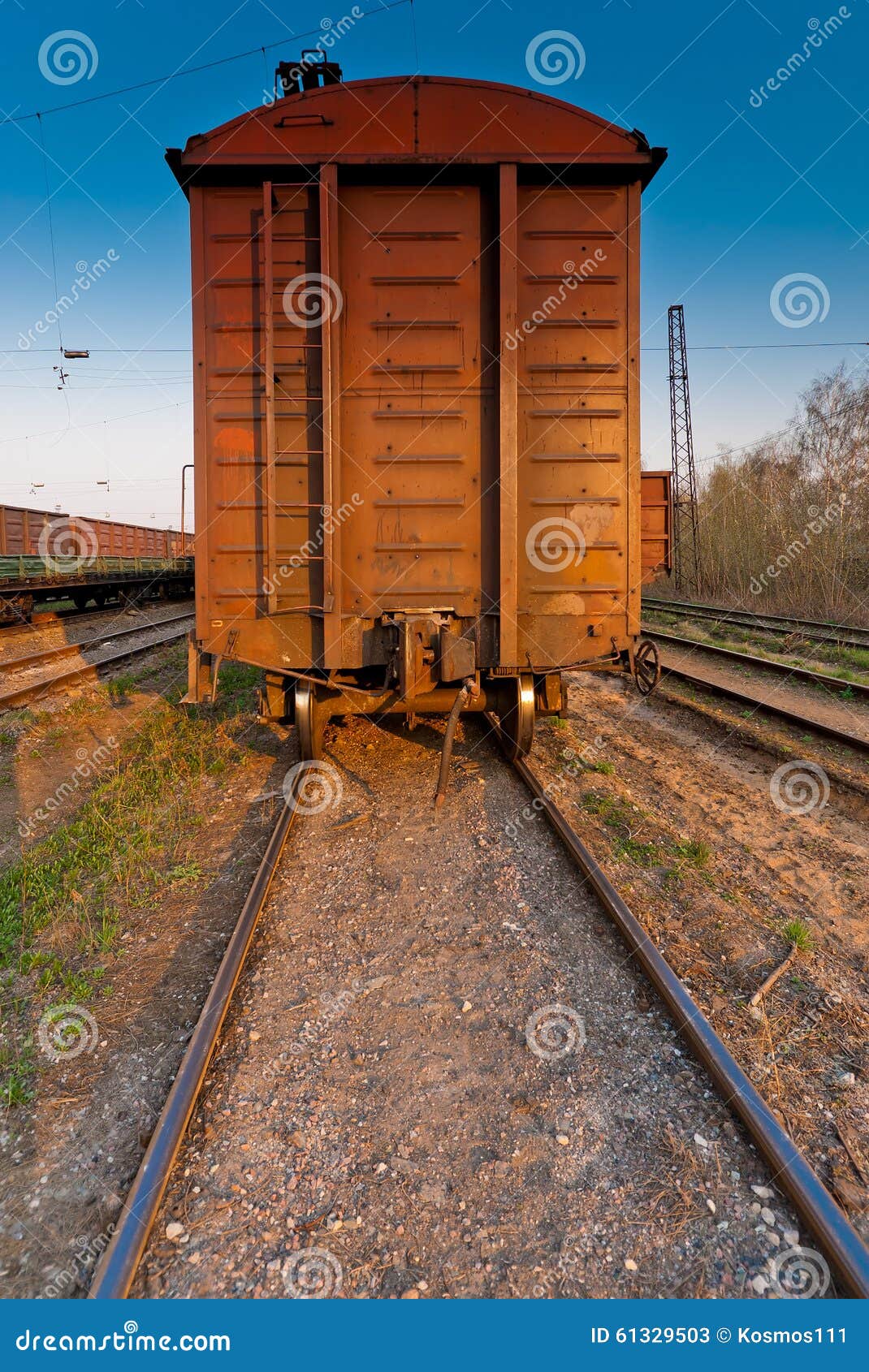 Wagon of a freight train stock image. Image of sunset - 61329503