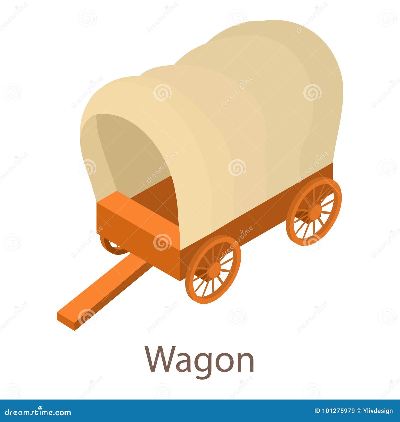 Wagon Icon, Isometric 3d Style Stock Vector - Illustration of cowboy ...