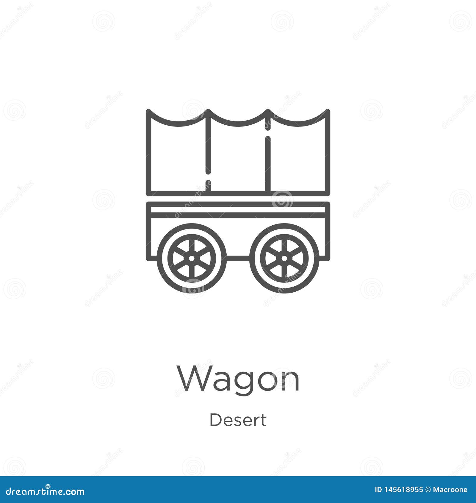 Wagon Icon Vector from Desert Collection. Thin Line Wagon Outline Icon ...