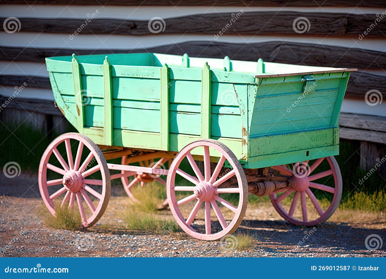 A Wagon Painted with Pastel Colors of Spring Illustration Generative Ai ...