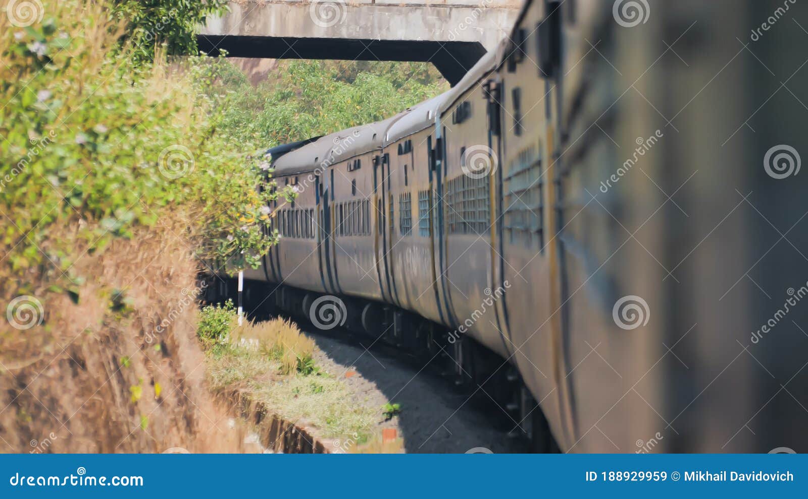 A Wagon of a Traditional Train in India. Stock Image - Image of moving ...