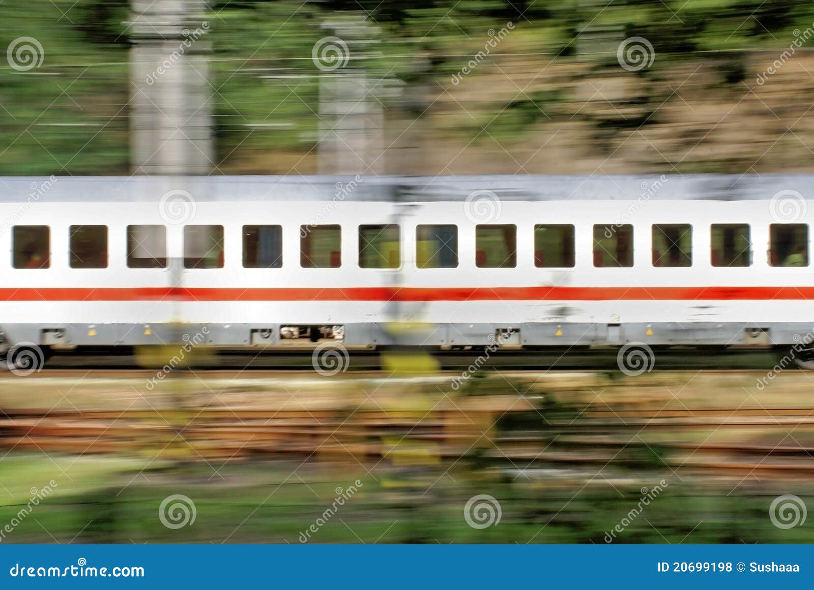 Wagon of Train on Blurred Background Stock Photo - Image of carriage ...