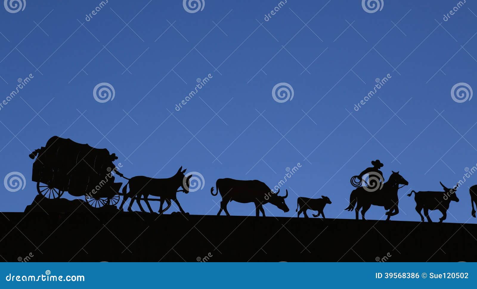 Wagon Train stock photo. Image of road, journey, wildlife - 39568386
