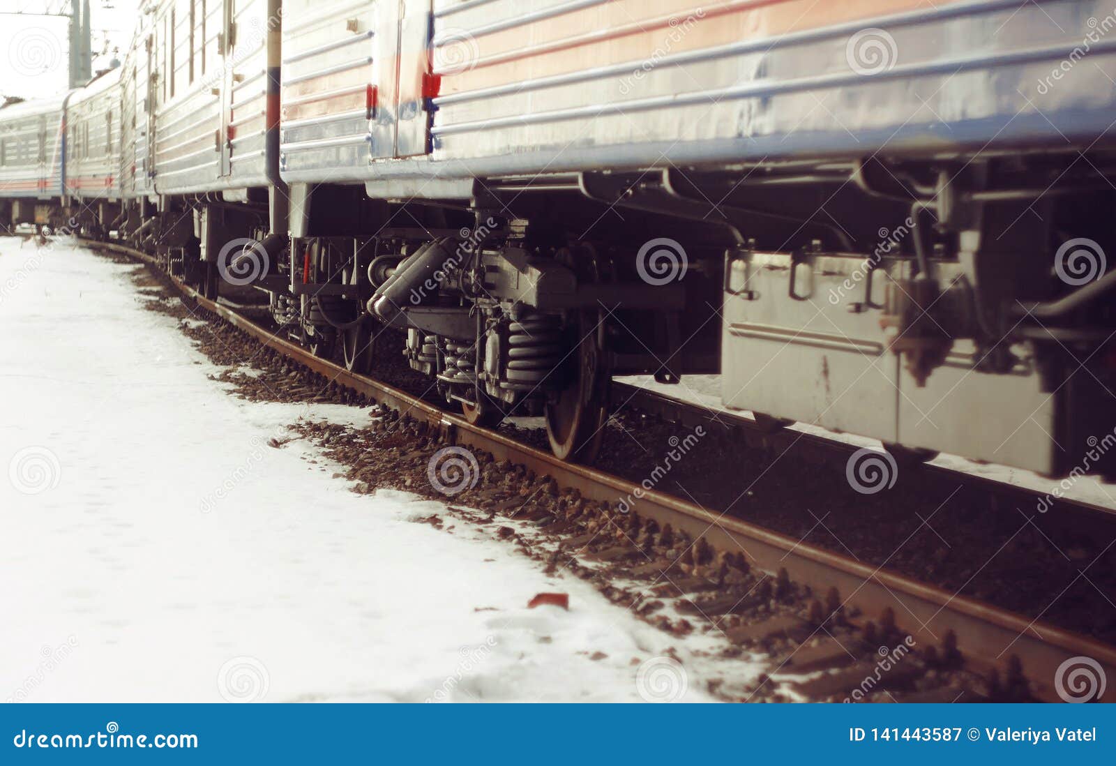 Wagon Train, Standing on the Rails, Which are Covered with Rust Stock ...