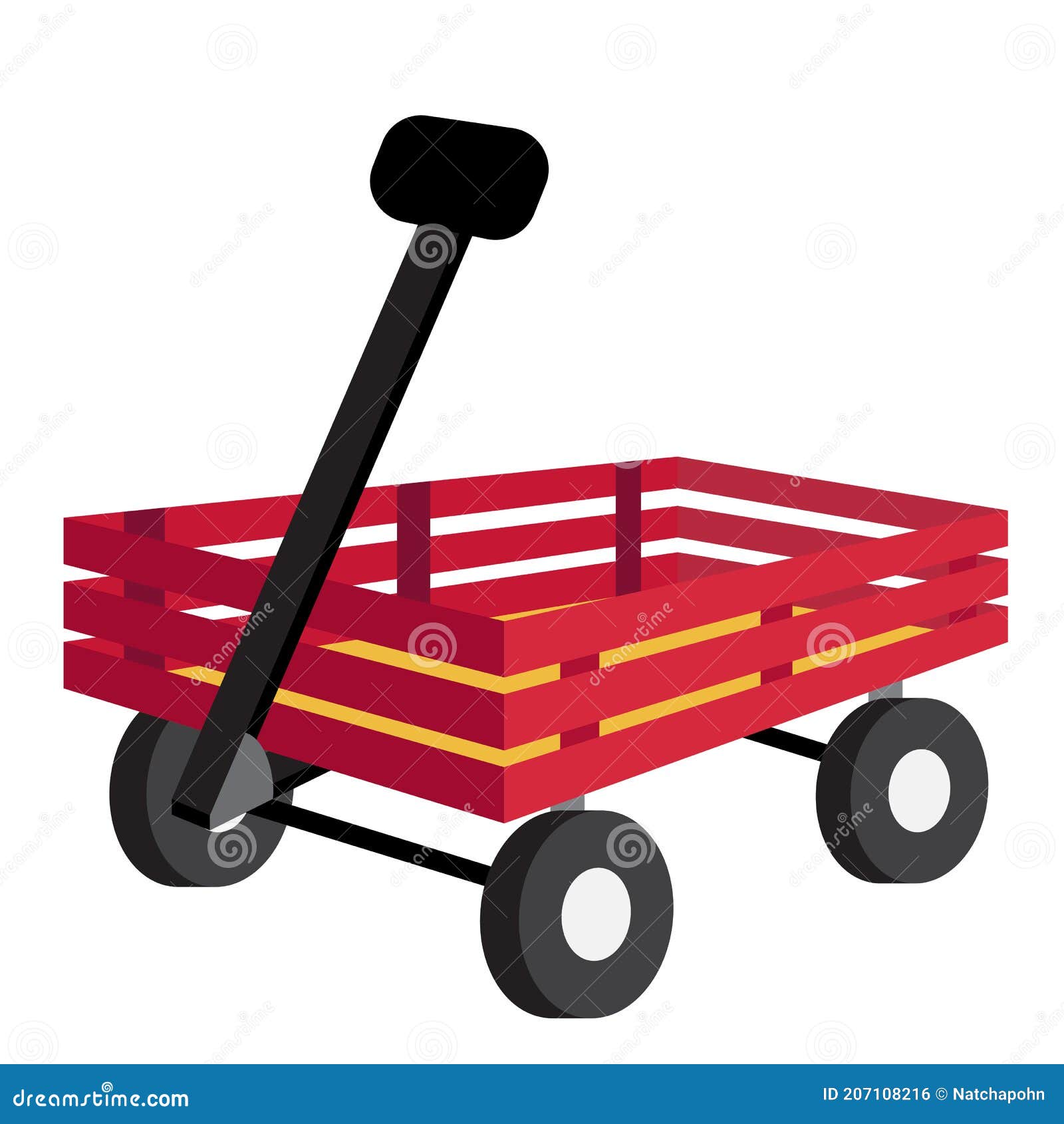 Wagon Transportation Cartoon Character Perspective View Vector ...