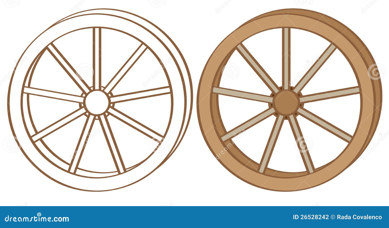Wagon wheel stock vector. Illustration of tire, outline - 26528242