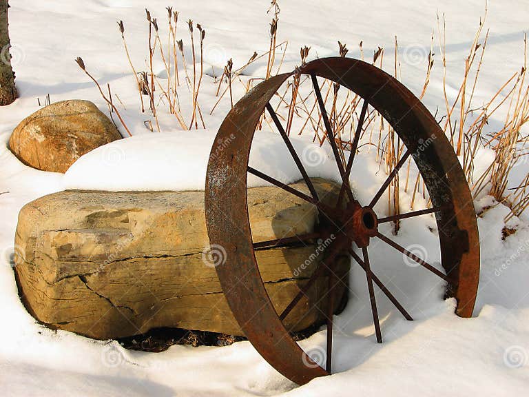 Wagon wheel and rocks stock image. Image of still, rock - 511445