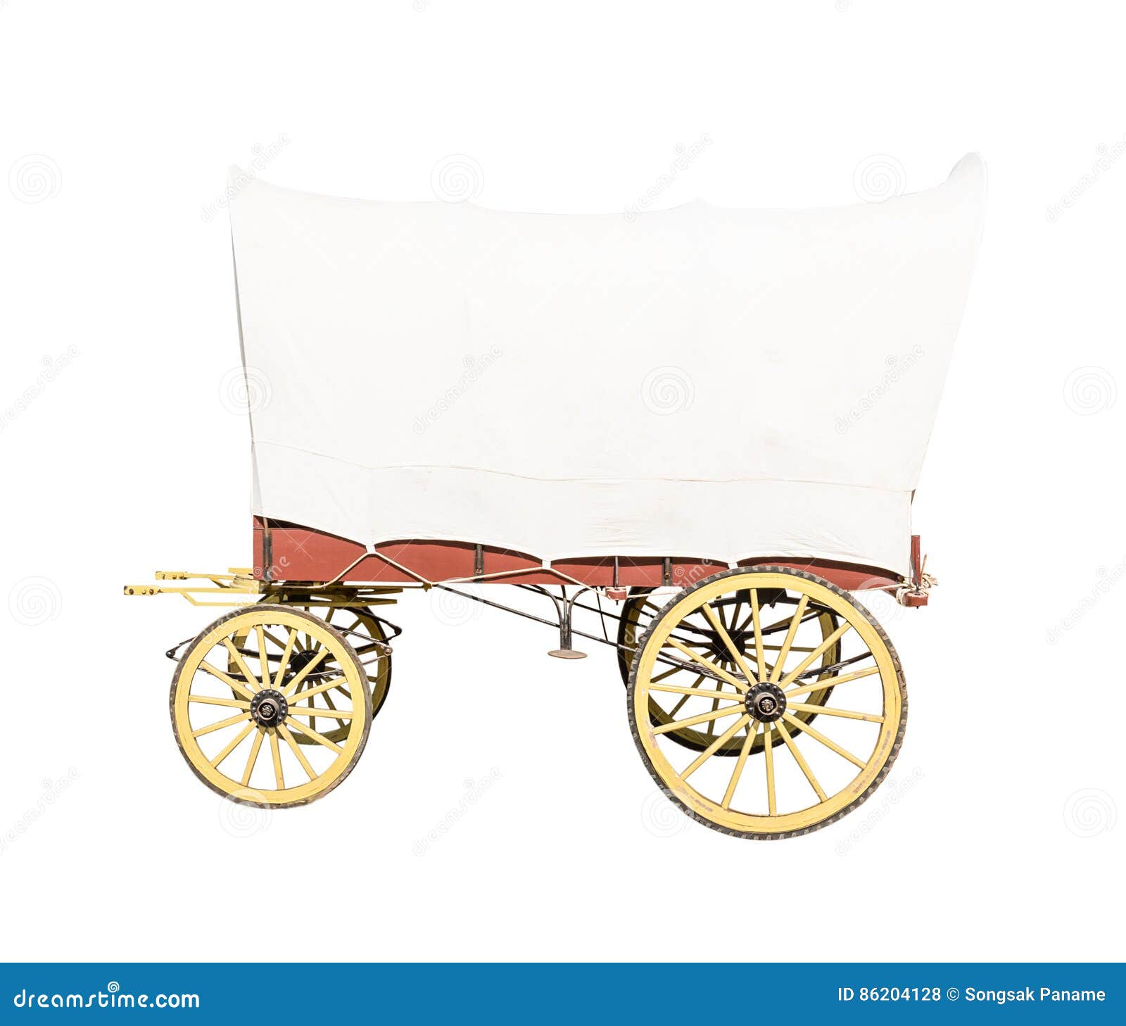 Wagon with White Top Covered Stock Photo - Image of background, coach ...