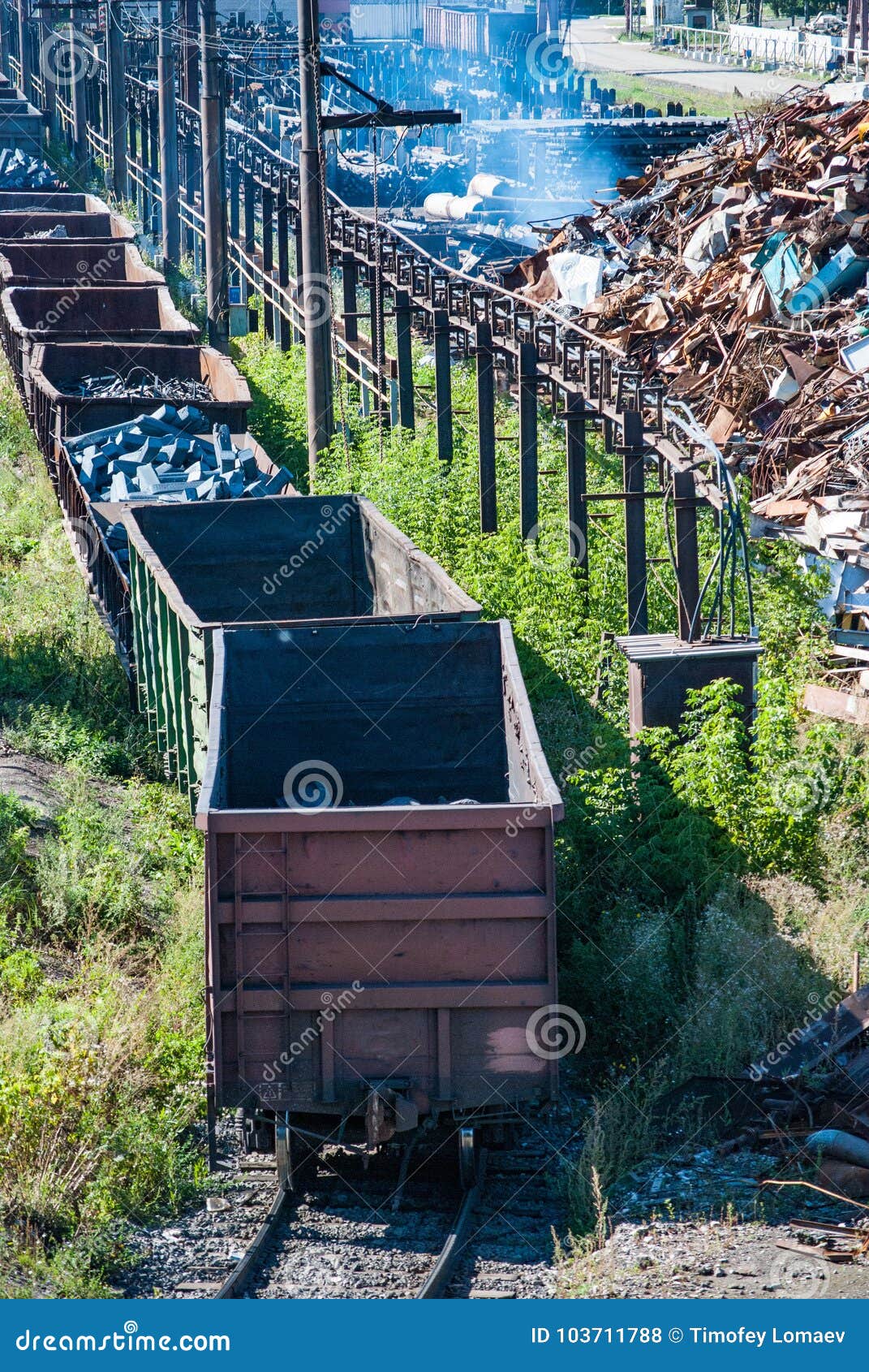 Wagons for the Transport of Scrap Metal Stock Photo - Image of scrap ...