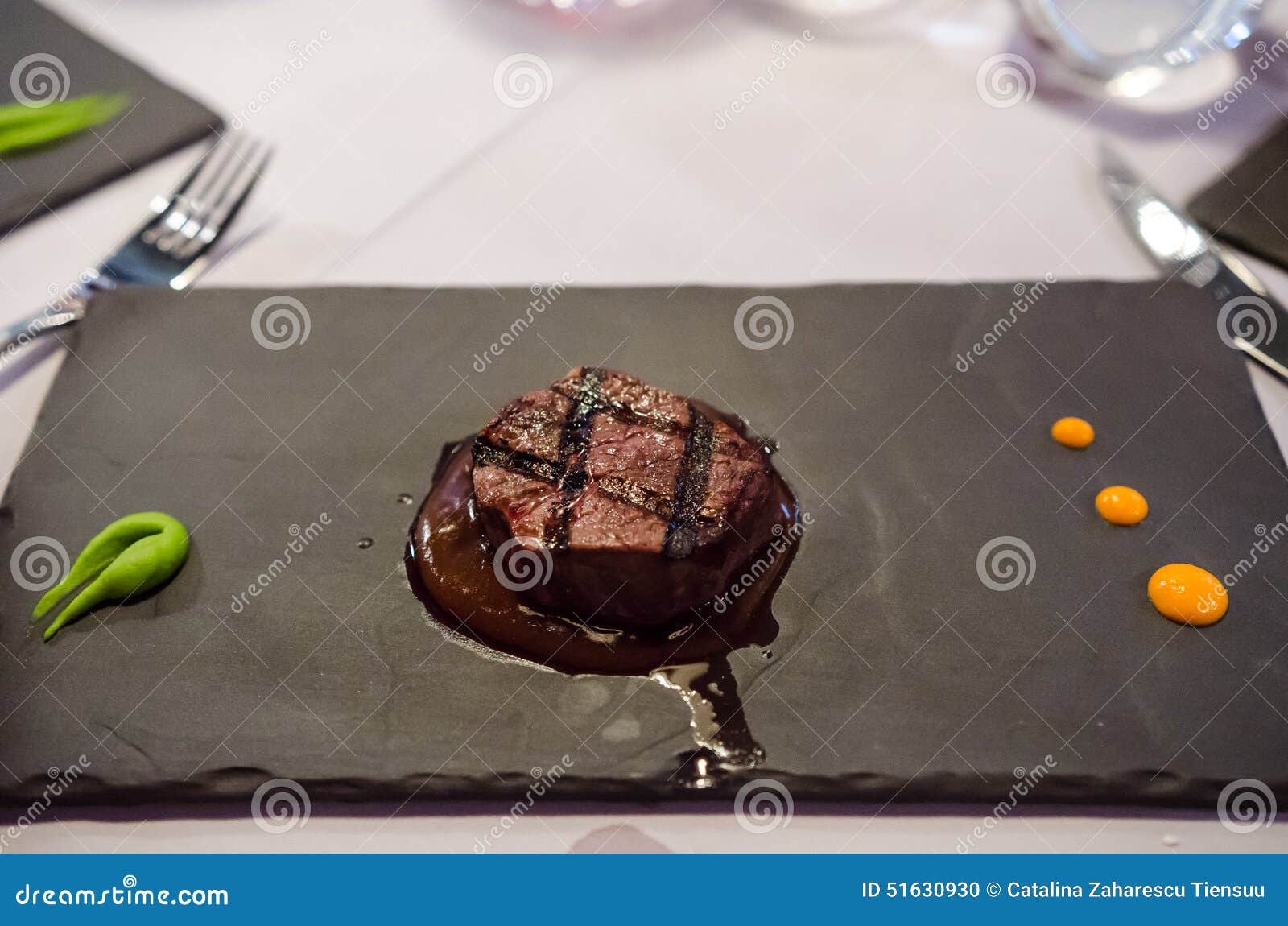 Wagyu Steak at a Fancy Restaurant Stock Photo - Image of cutting ...