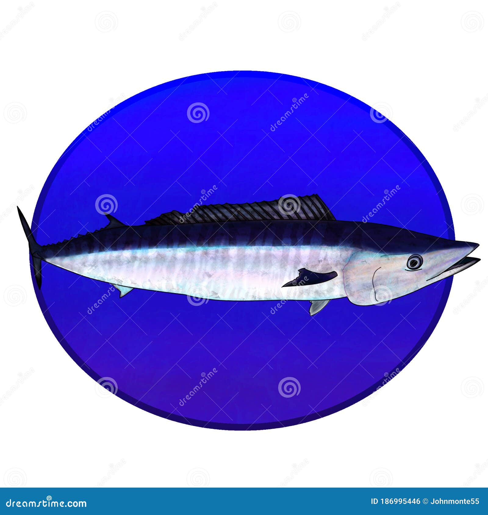 Wahoo Fish Jumping Isolated Retro Vector Illustration | CartoonDealer ...