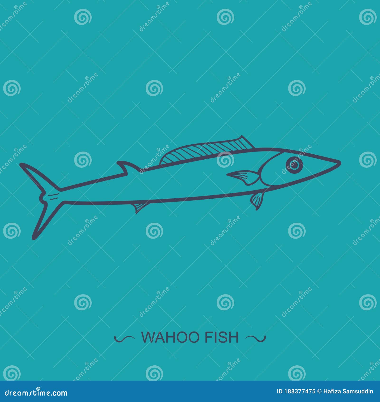Wahoo Fish. Vector Illustration Decorative Design Stock Vector ...