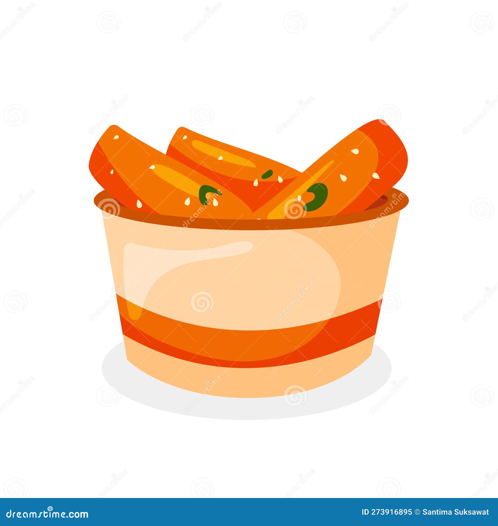 Delicious Tteokbokki. Korean Spicy Rice Cake Top View. Asian Food ...