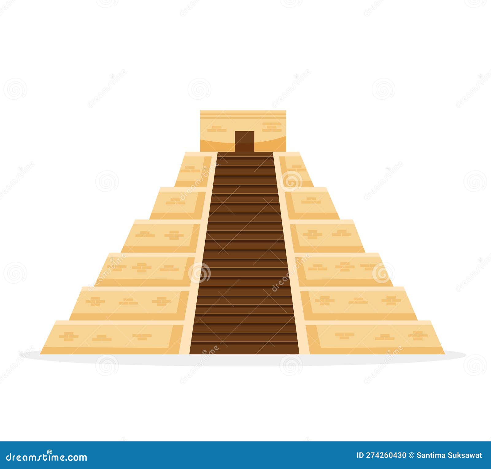 Aztec Pyramid Famous Landmark Stock Vector - Illustration of building ...