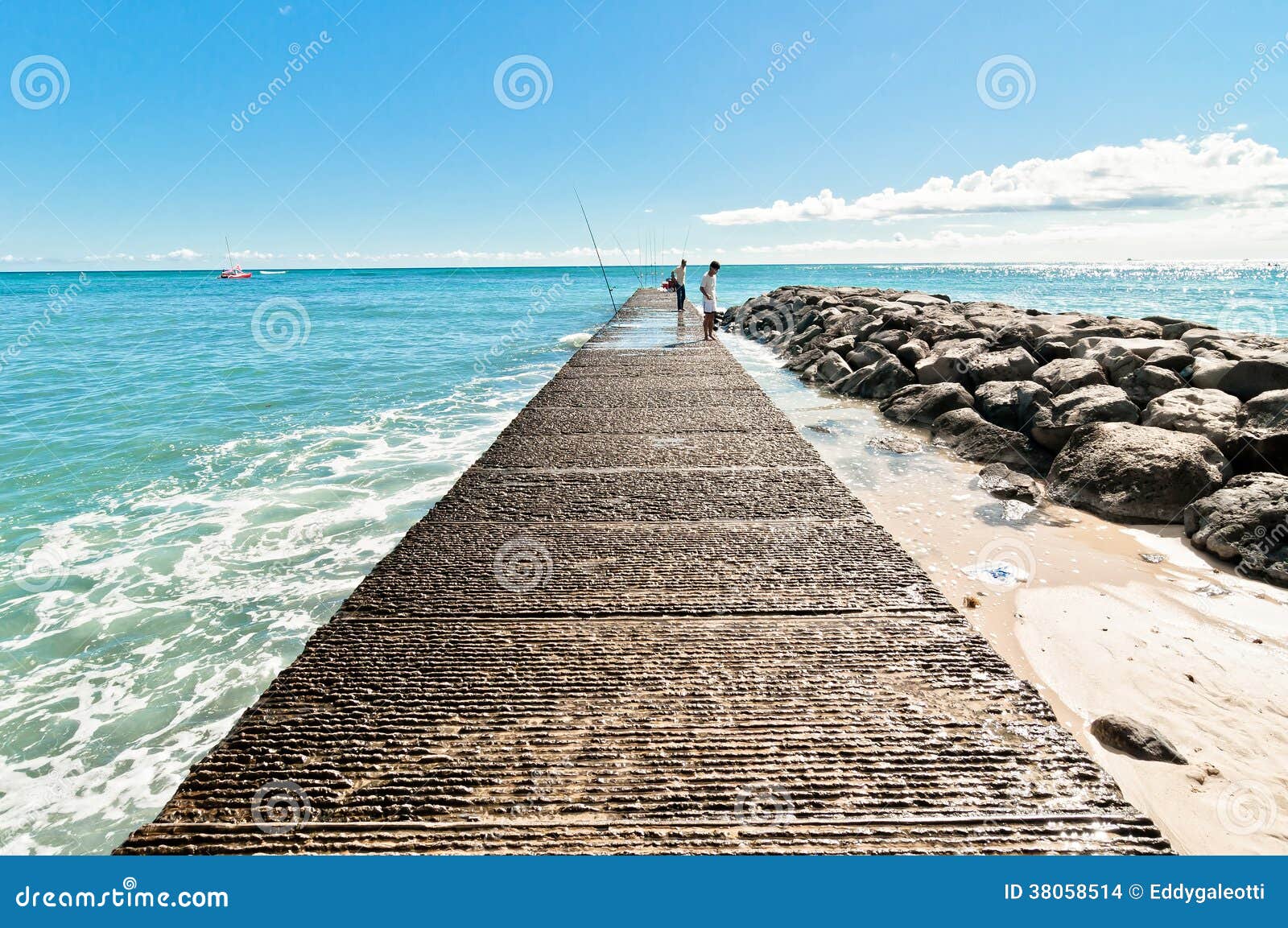 Waikiki Beach Pier in Honolulu, Hawaii Editorial Stock Image - Image of ...