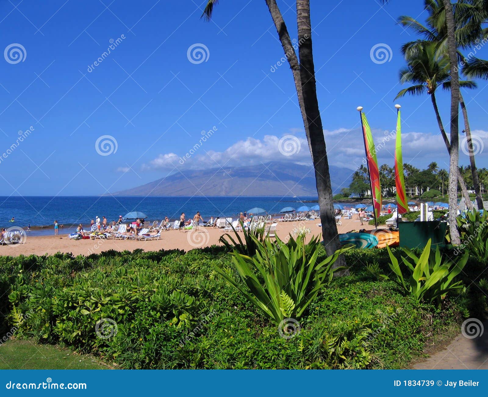 Wailea Beach, Maui, Hawaii stock image. Image of blue - 1834739