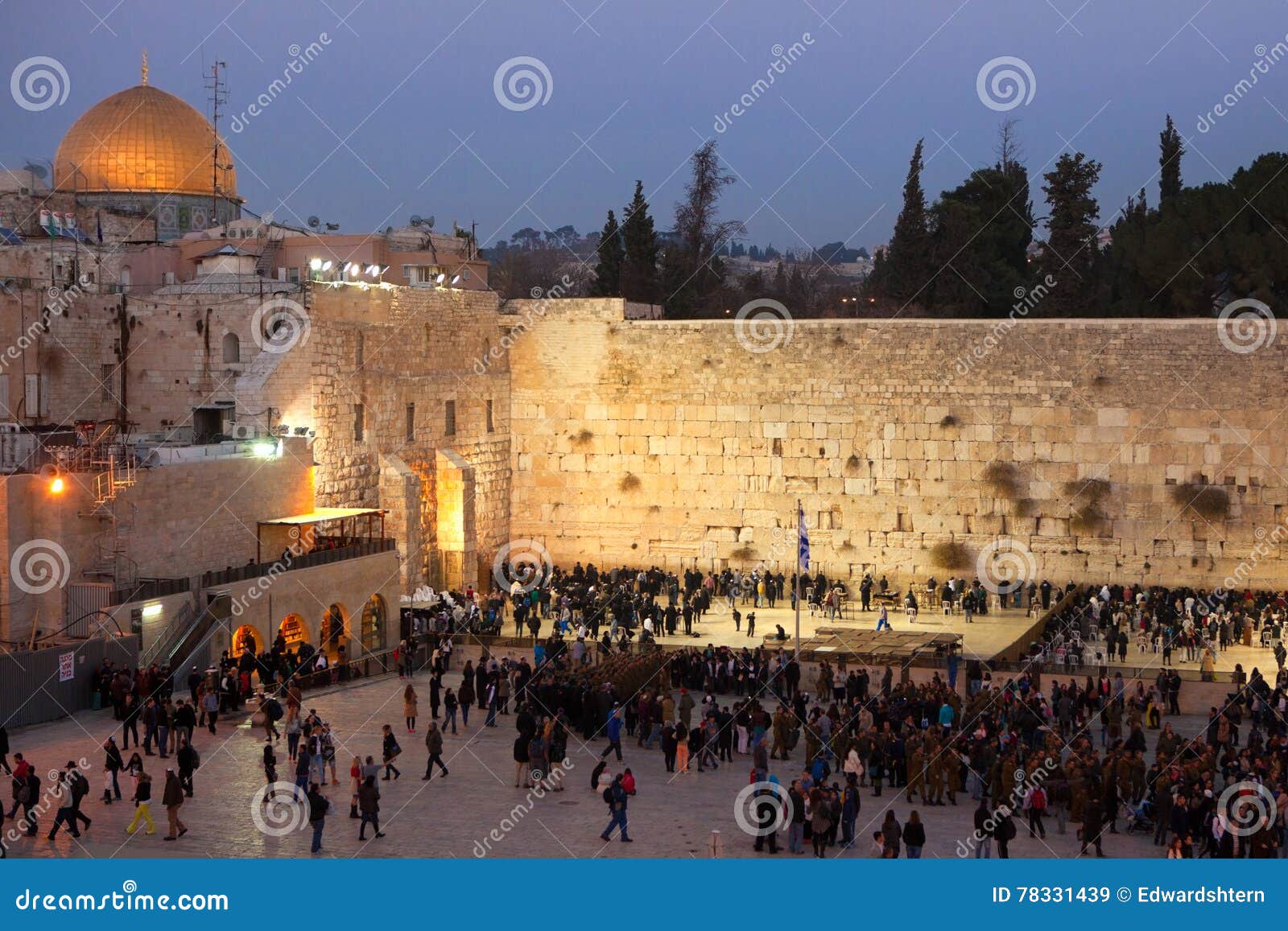 The Wailing Wall in the Evening, Jerusalem , Israel Editorial Stock ...