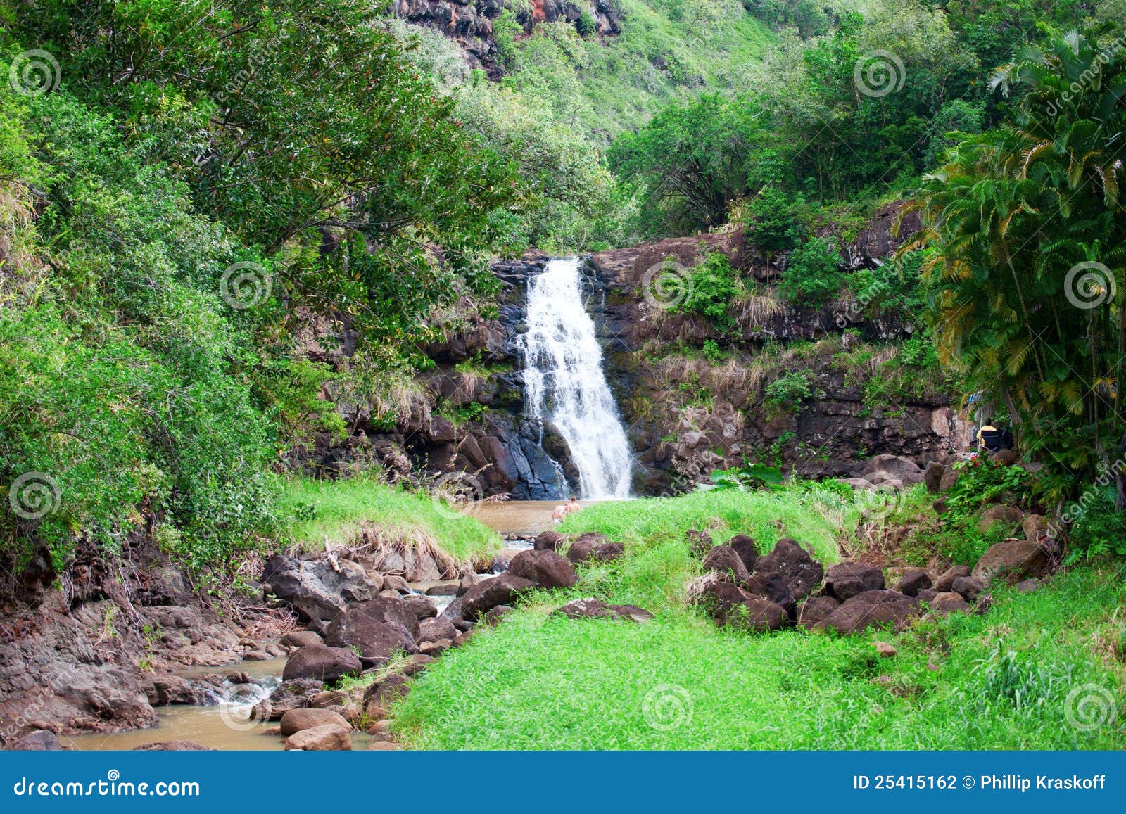 Waimea Falls, Oahu, Hawaii stock photo. Image of stream - 25415162
