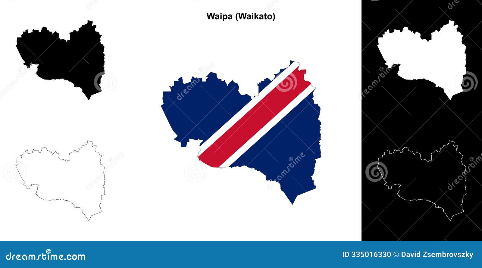 Waipa outline map stock illustration. Illustration of boundary - 335016330