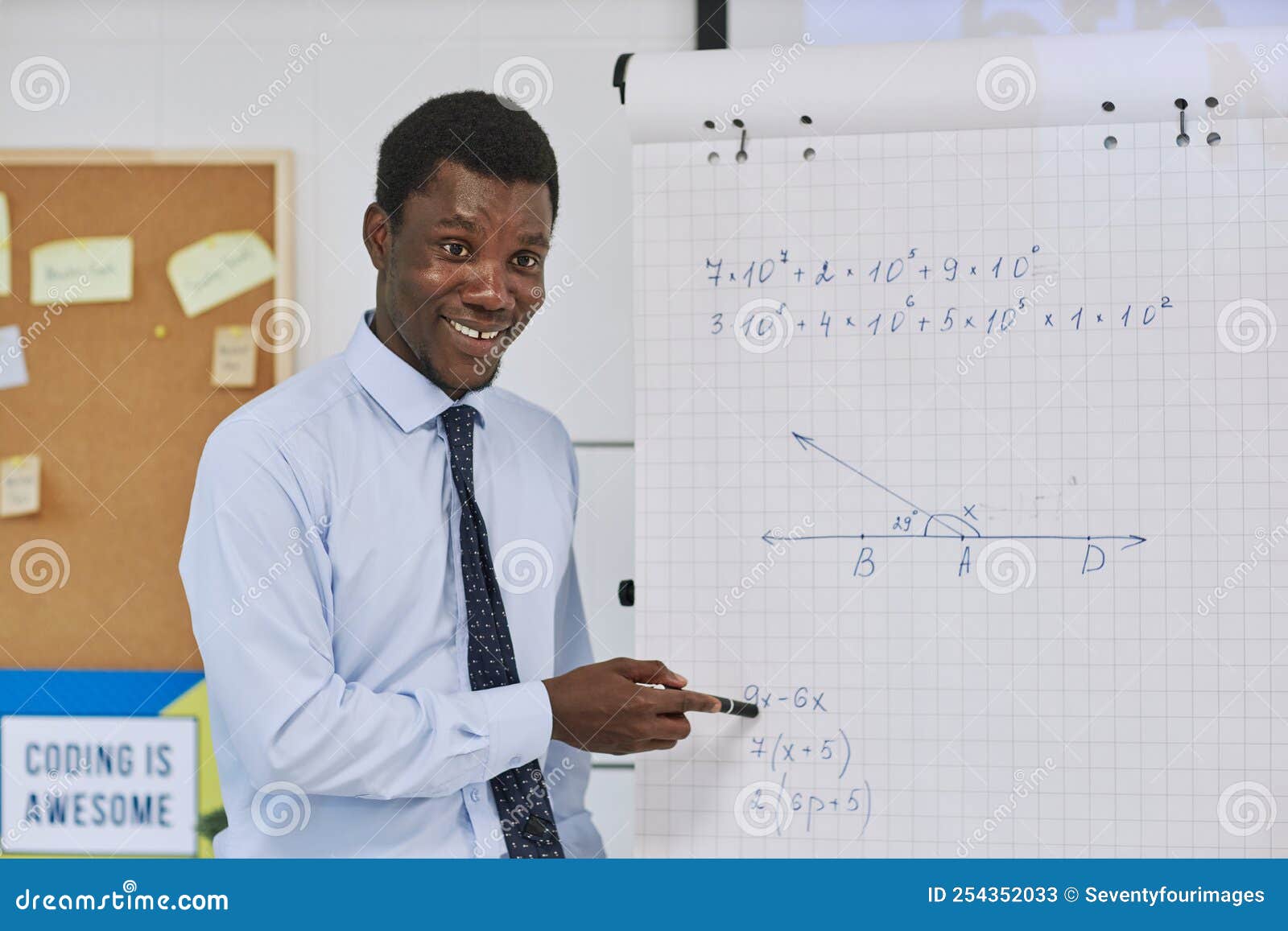 Young Math Teacher by Board Stock Image - Image of occupation, lesson ...