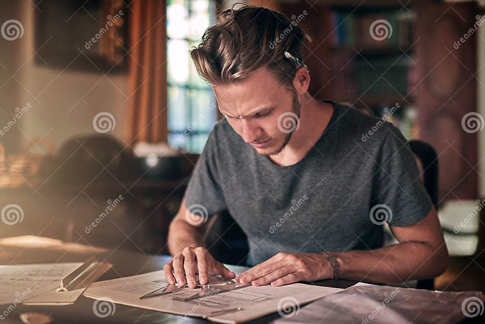 Wait, that Cant Be Right. a Diligent Young Student Doing a Homework ...