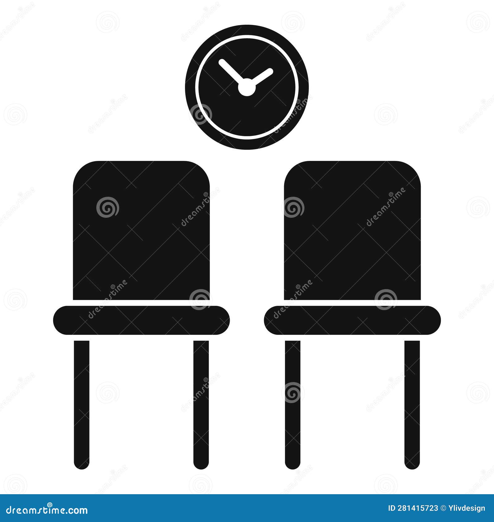 Wait Chairs Icon Simple Vector. Waiting Area Stock Vector ...
