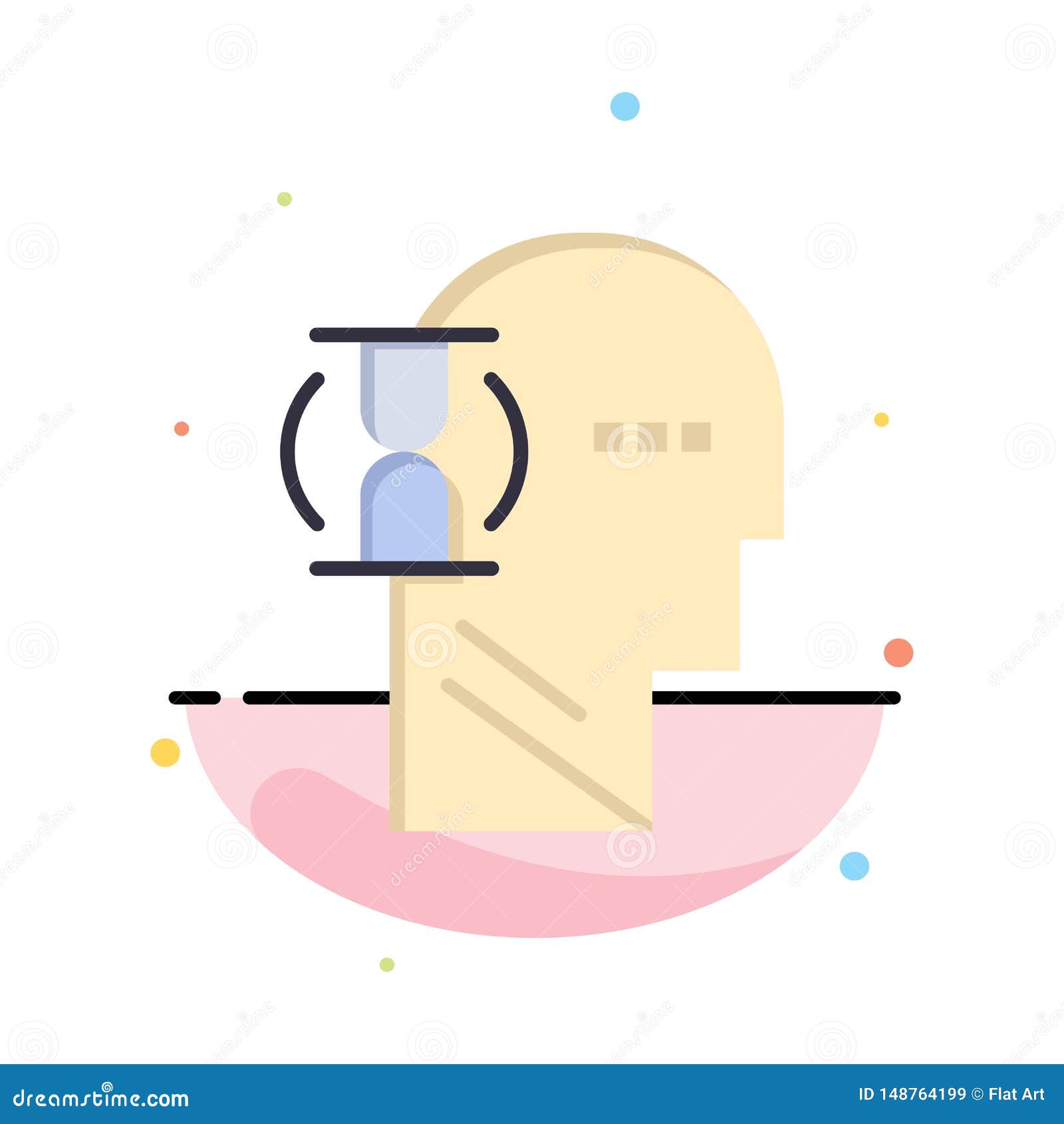 Wait, Glass, User, Male Abstract Flat Color Icon Template Stock Vector ...
