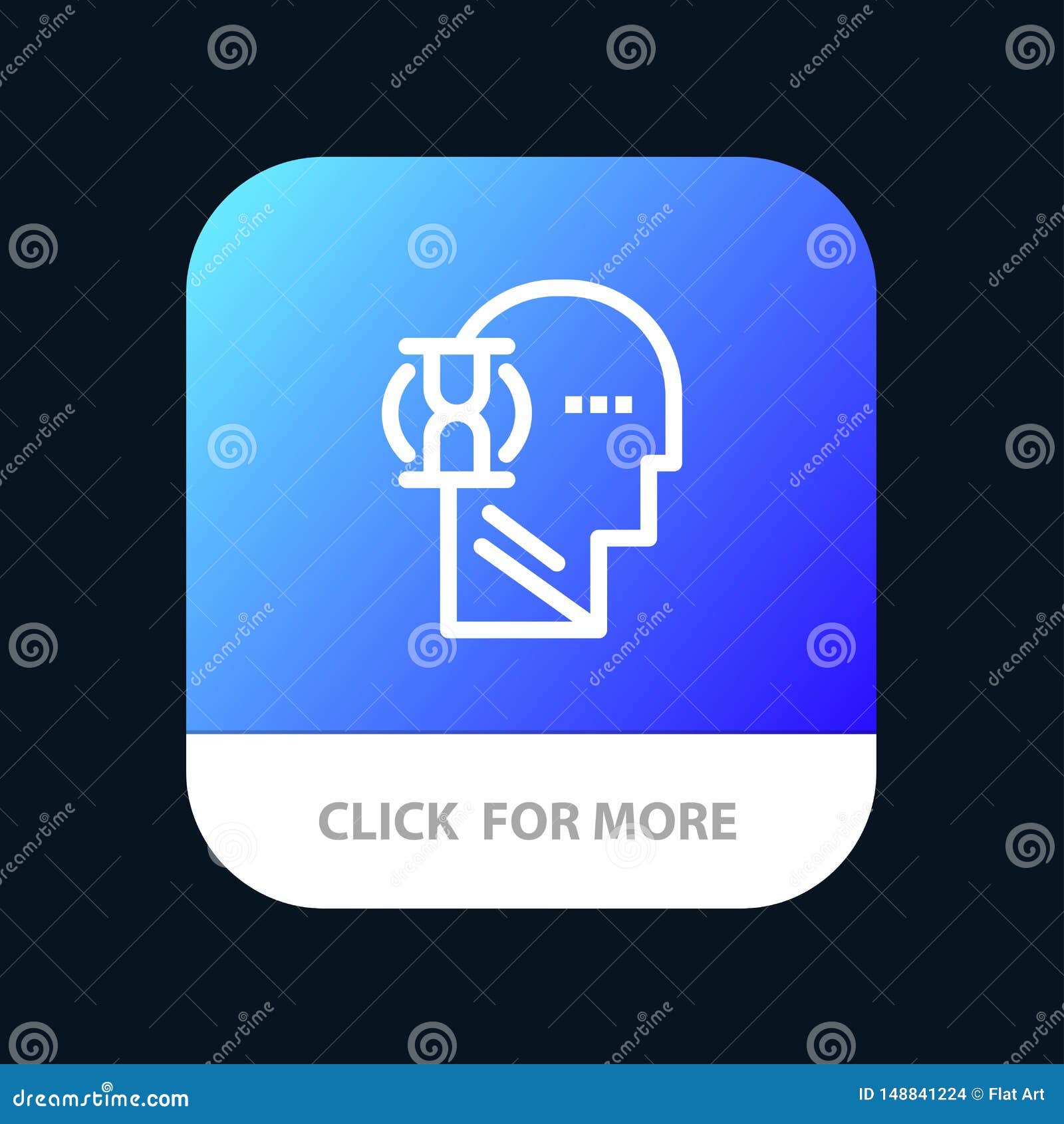 Wait, Glass, User, Male Mobile App Button. Android and IOS Line Version ...