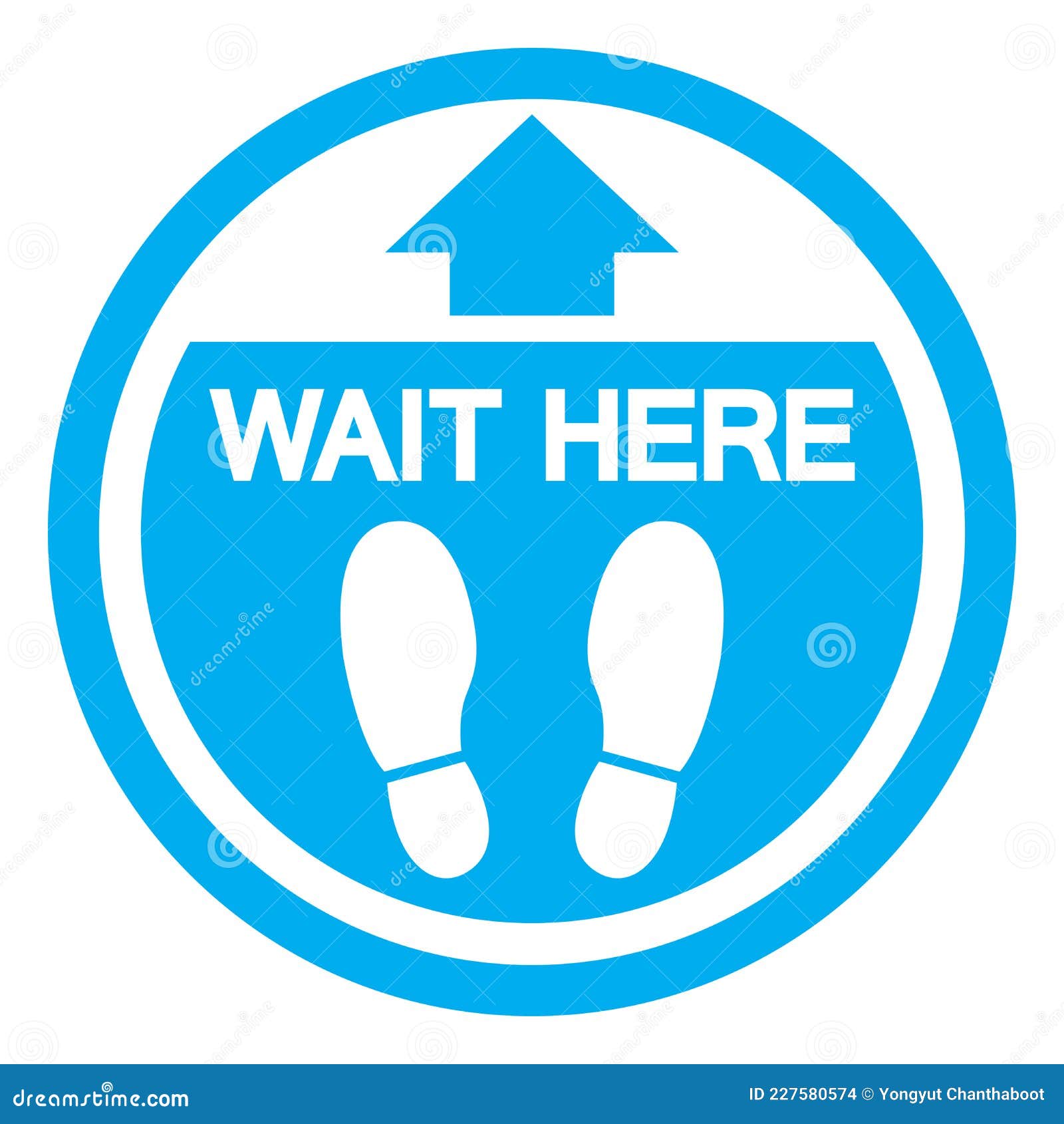Wait Here Symbol, Vector Illustration, Isolated on White Background ...