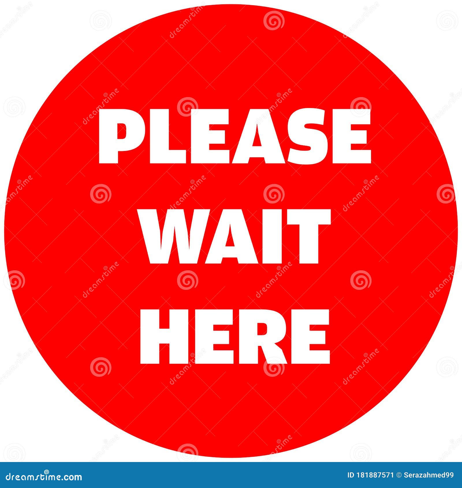 Wait Here Text Isolated on Red Circle Vector Illustration Stock Vector ...