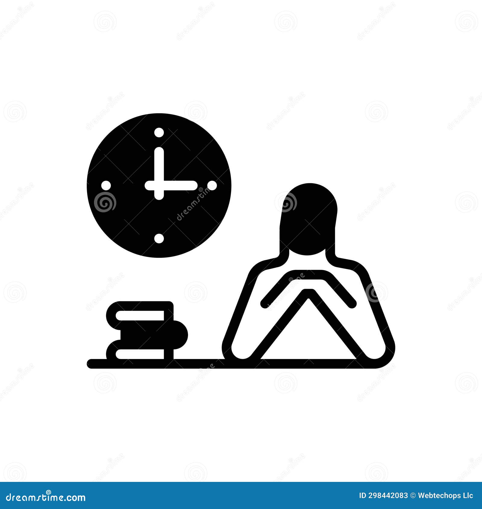 Black Solid Icon for Wait, Clock and Timing Stock Vector - Illustration ...