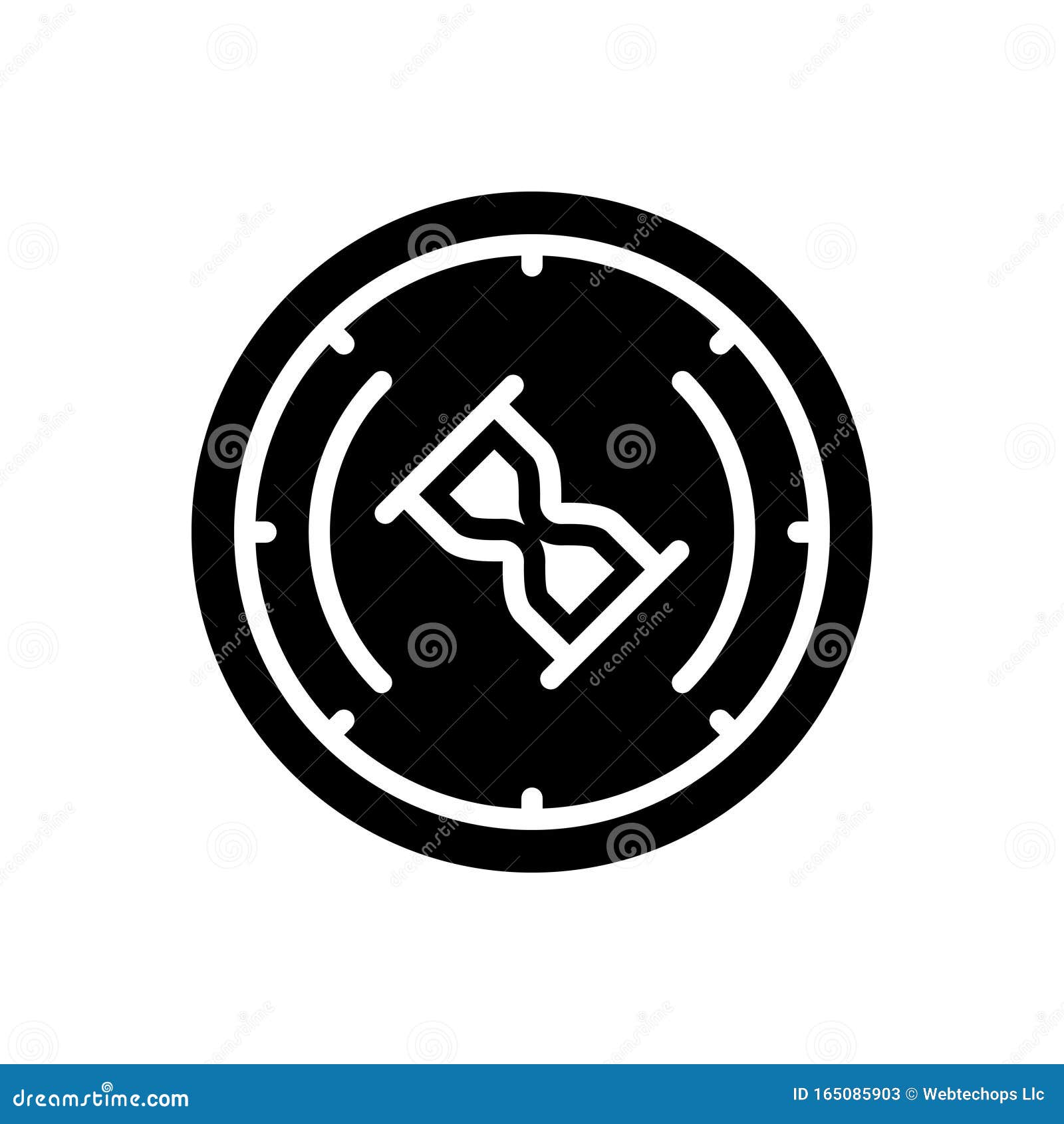 Black Solid Icon for Wait, Delay and Hourglass Stock Vector ...