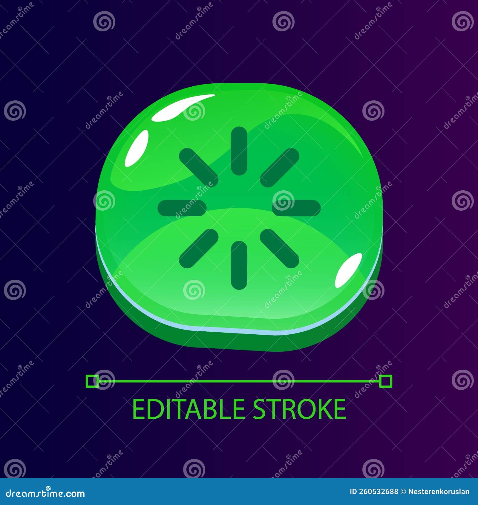 Wait For Loading Glossy Ui Button With Linear Icon Stock Vector Illustration Of Element Wait