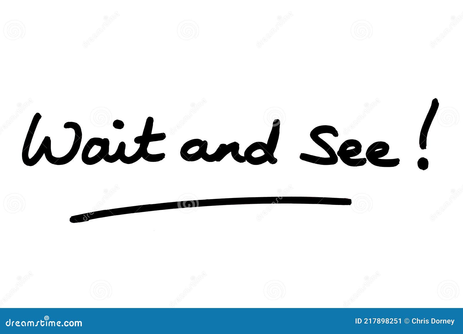 Wait and See stock illustration. Illustration of handwritten - 217898251