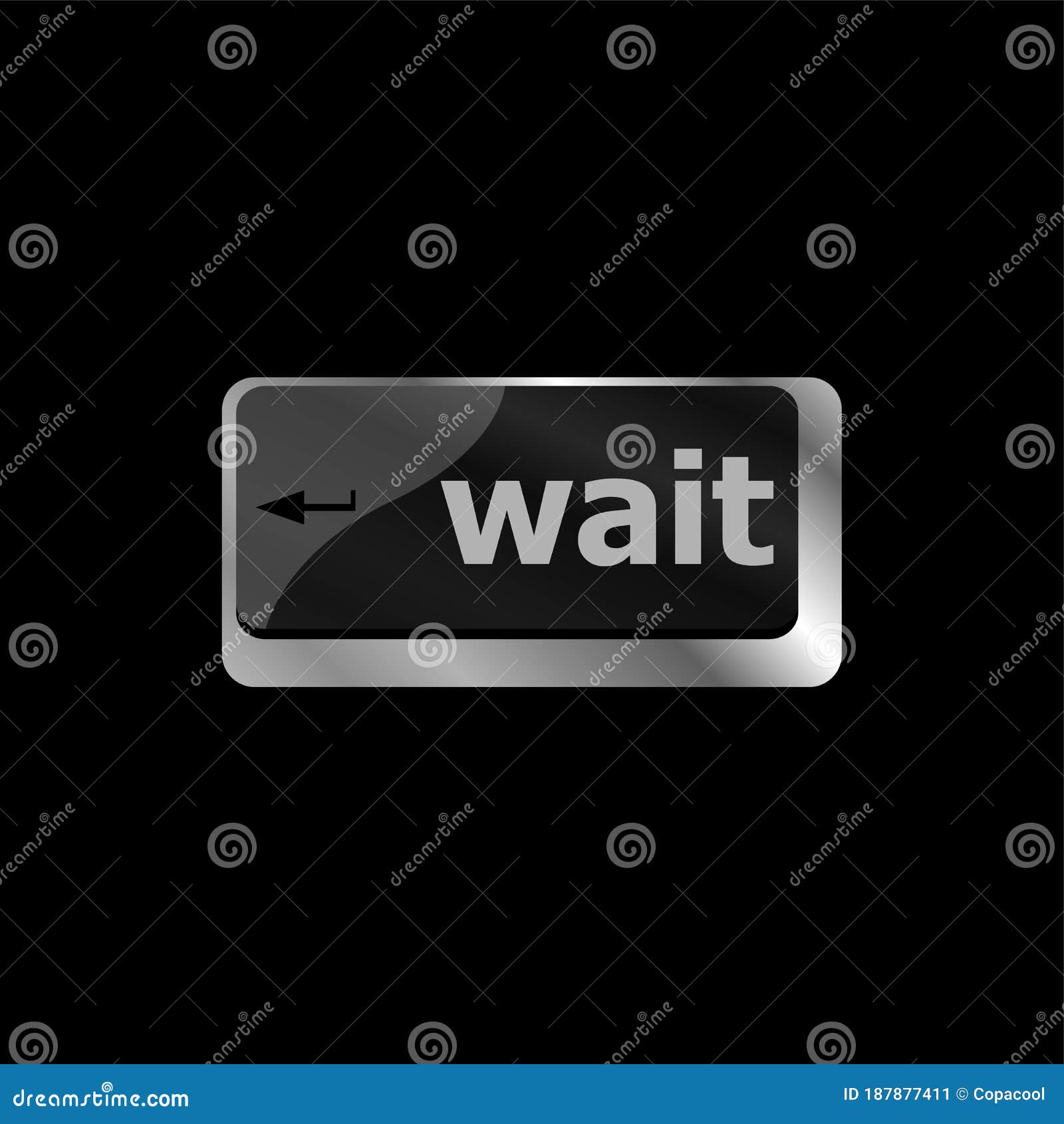 Wait Word Button on a Computer Keyboard Stock Illustration ...