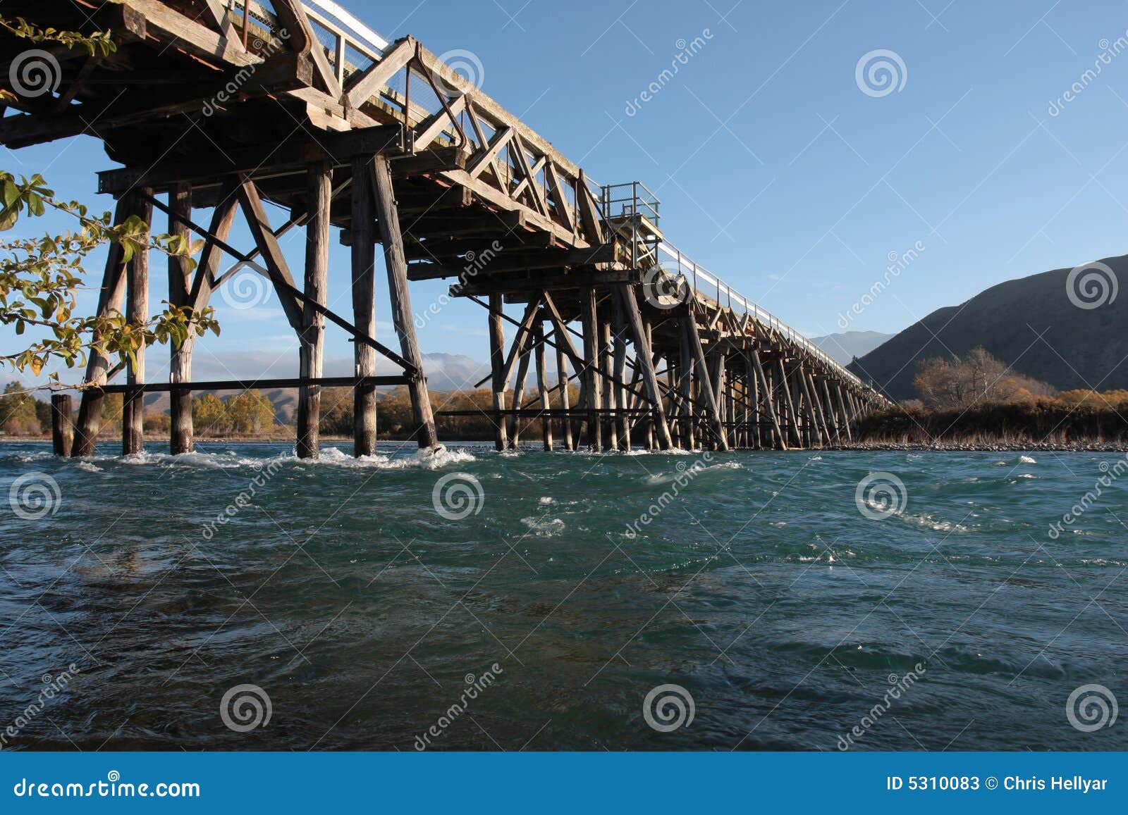 Waitaki River Bridge stock image. Image of bridge, sunlit - 5310083