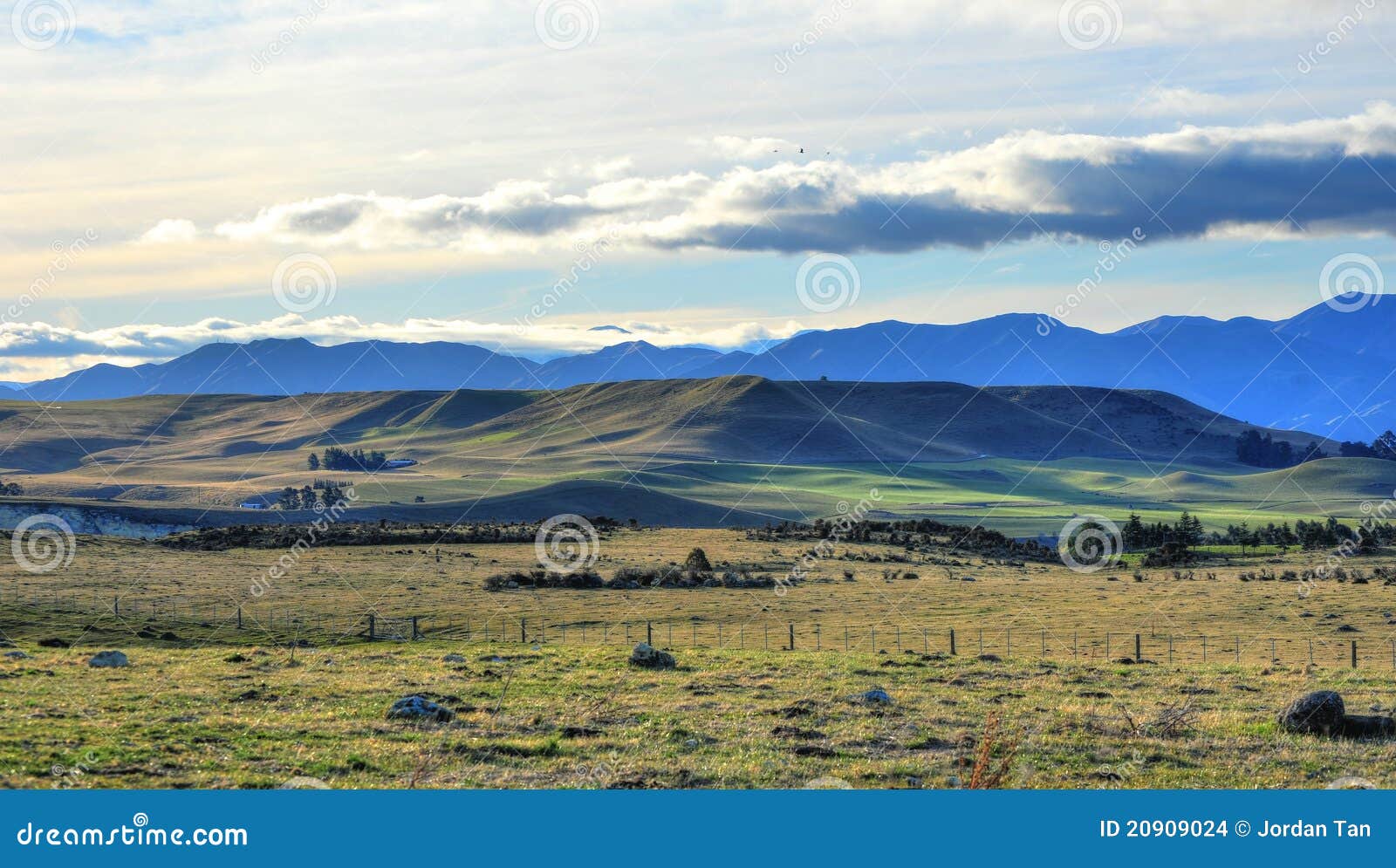 Waitaki Valley Field and Mountains Stock Photo - Image of scenic ...