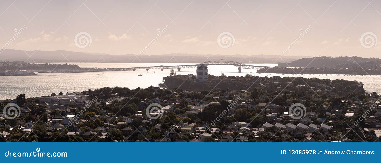 Waitemata Harbour Panorama stock photo. Image of waitakere - 13085978