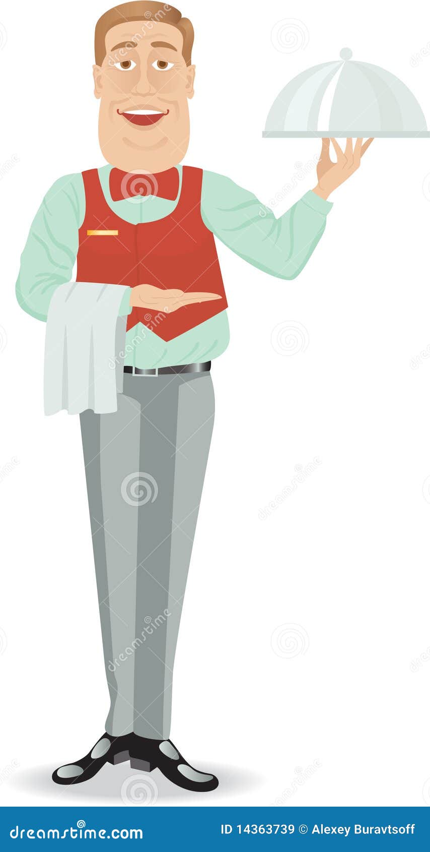 Waiter Delivering Cup Of Coffee Running Side View Continuous Line ...