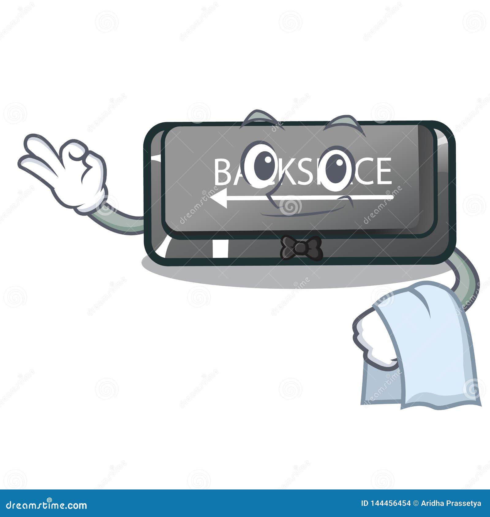 Waiter Backspace Button Installed on Cartoon Keyboard Stock Vector ... Waiter Backspace Button Installed on Cartoon Keyboard Stock Vector ...