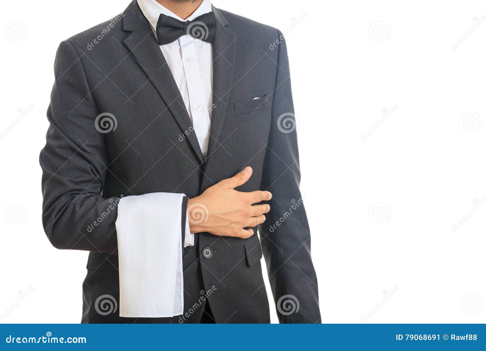 Waiter with bow tie stock image. Image of restaurant - 79068691
