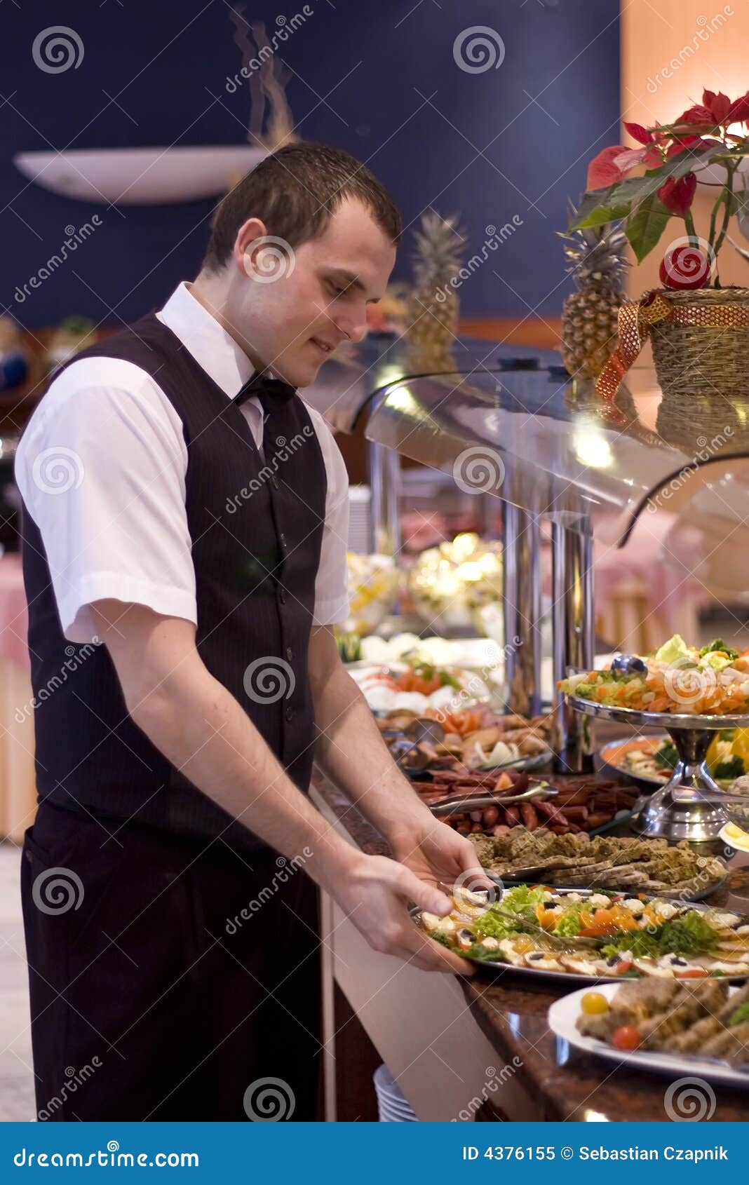 Waiter and buffet stock image. Image of buffet, luxurious - 4376155