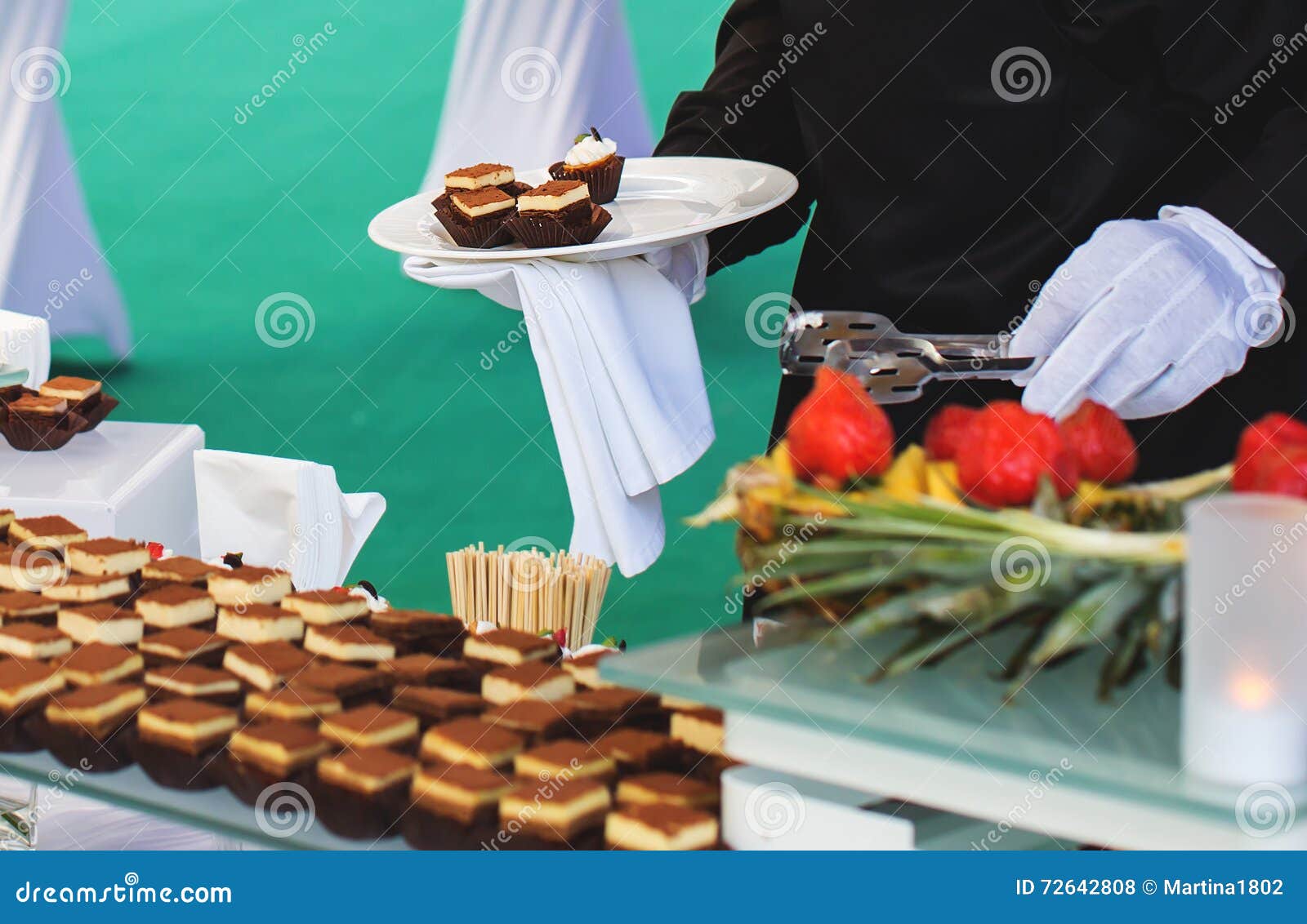 Waiter and buffet stock photo. Image of dinner, catering - 72642808