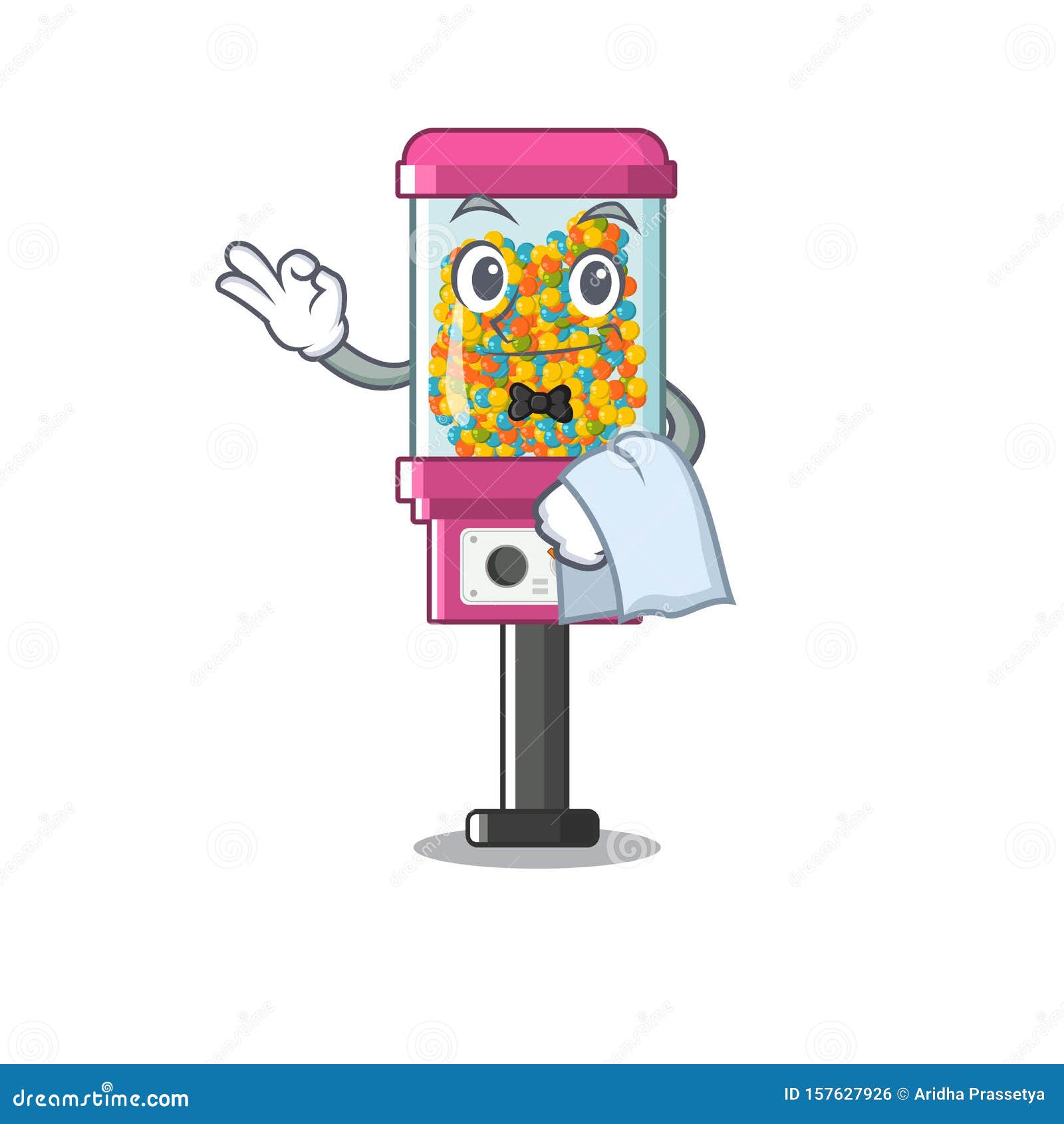 Waiter Candy Vending Machine with the Character Stock Vector ...