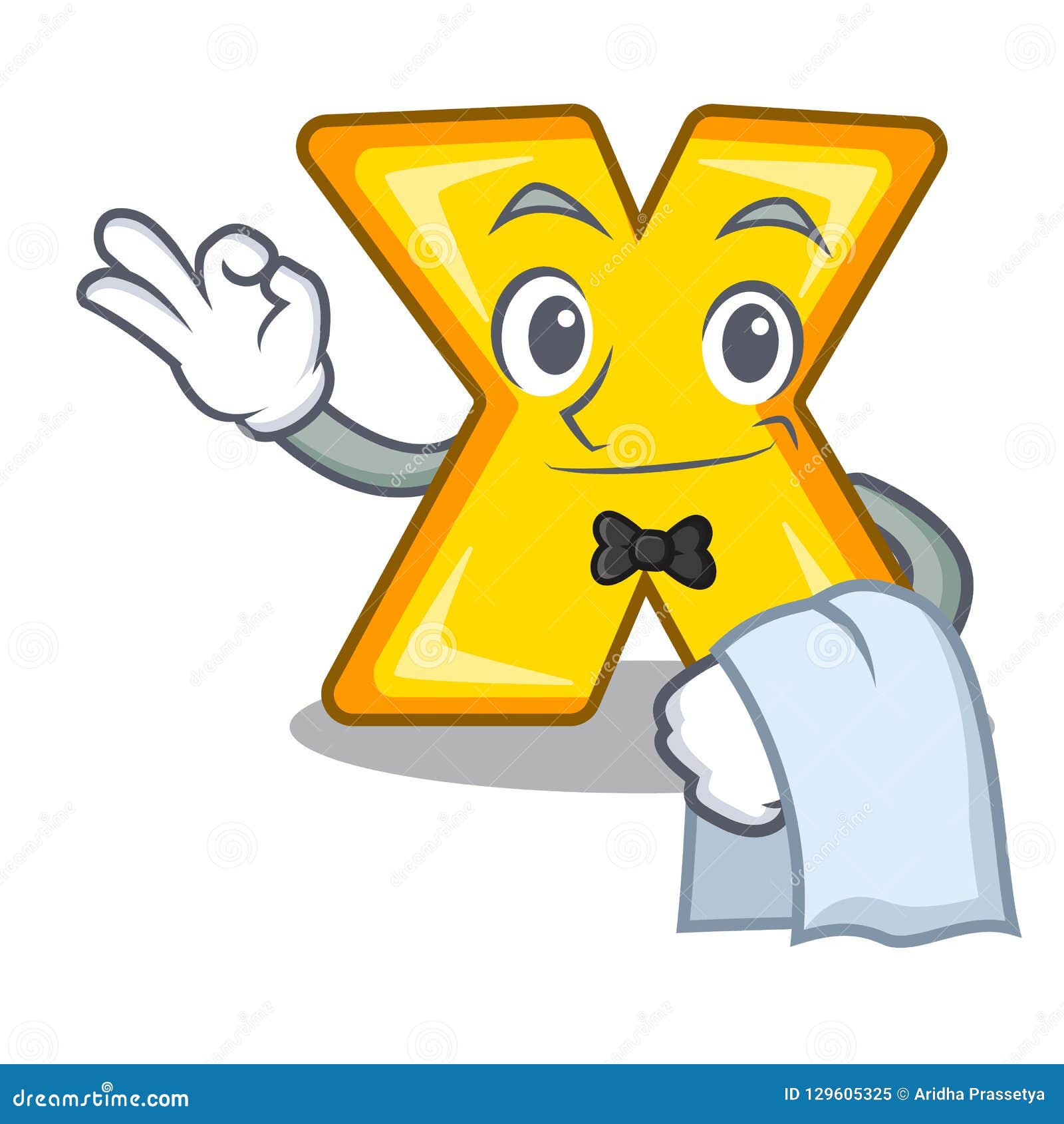 Waiter Cartoon Multiply Sign for Calculate Math Stock Vector ...