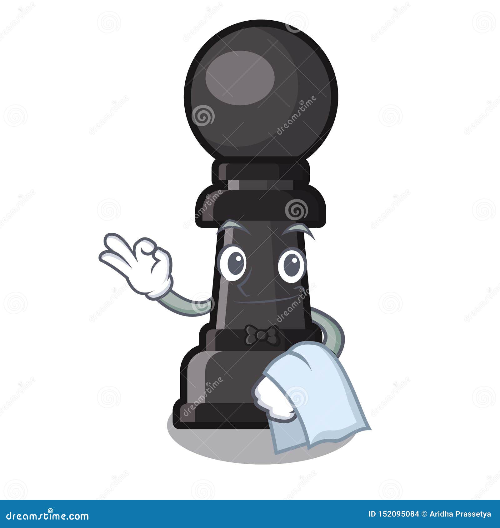 Waiter Chess Pawn in the Cartoon Shape Stock Vector - Illustration of ...